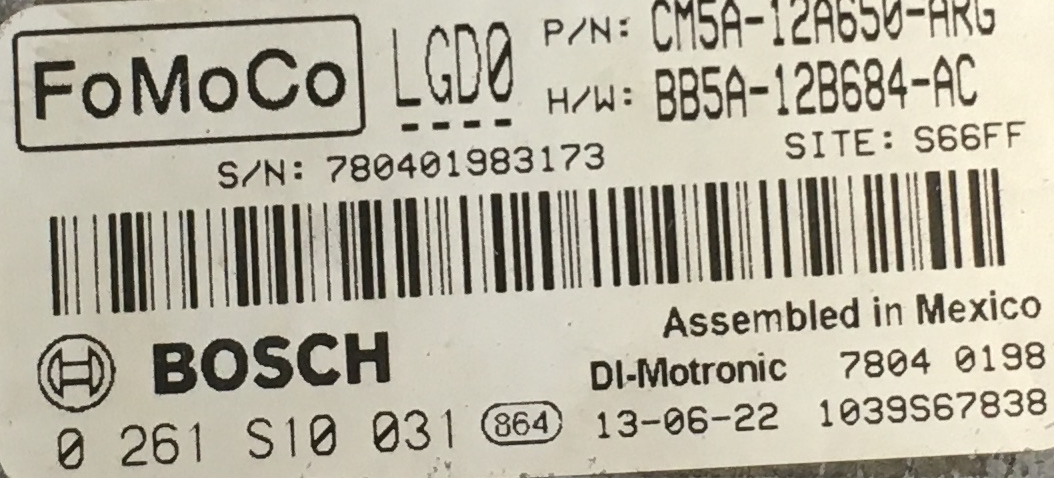 Plug & Play Bosch Engine ECU, Ford, 0261S10031, 0 261 S10 031, CM5A-12 ...