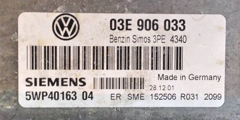 Plug & Play Engine ECU, Simos 3PE, VW Polo 1.2, 03E906033, 03E 906 033 ...